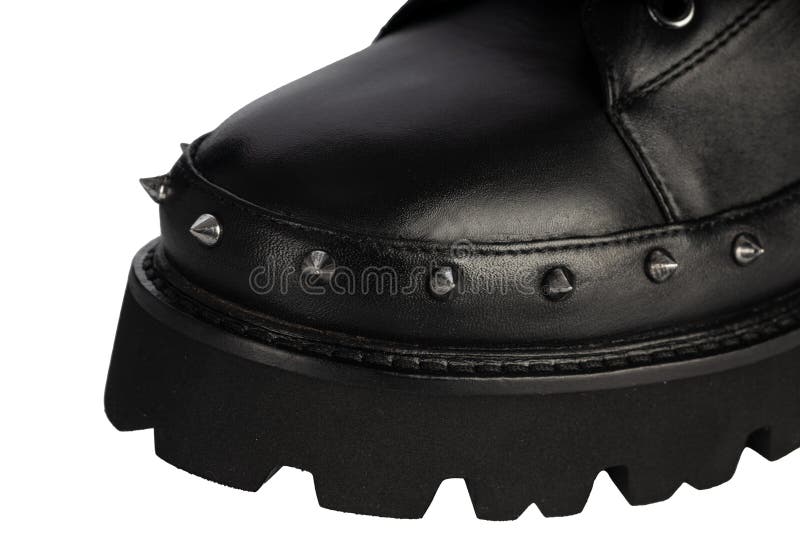 Close-Up of Black Boot with Studs Stock Photo - Image of women, studs ...
