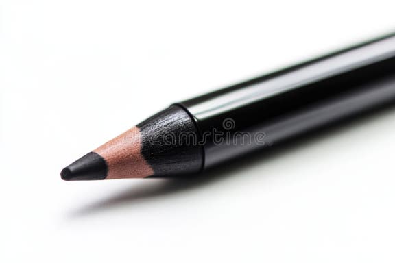 CloseUp of Black and Brown Pencil with Sharp Tip on White Surface Stock ...