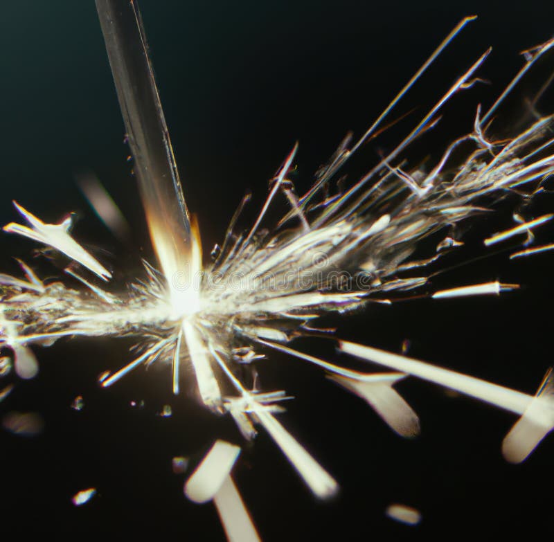 Close Up of Black Burned Sparkler Producing Multiple Sparks, Created ...