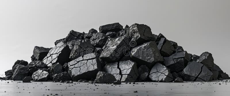 Close Up of Black Coal Rocks Forming a Rough Textured Pile Stock Photo ...