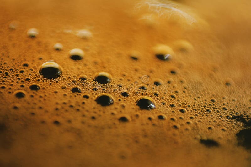 Close Up Black Coffee Bubbles, Macro Stock Photo - Image of background ...