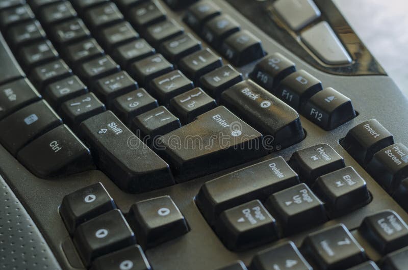 Close-up of Black Computer Keyboard with Cyrillic Alphabet Stock Image ...