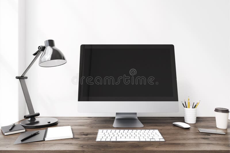 Close Up of a Black Computer Screen Stock Illustration - Illustration ...