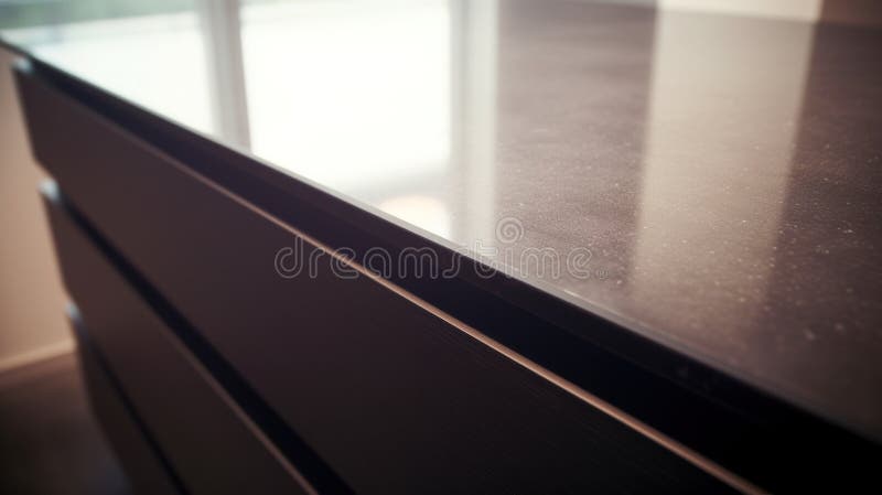A Close Up of a Black Counter Top, AI Stock Illustration - Illustration ...