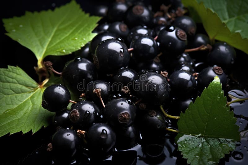 A Close Up of Black Currants. Generative AI Stock Illustration ...