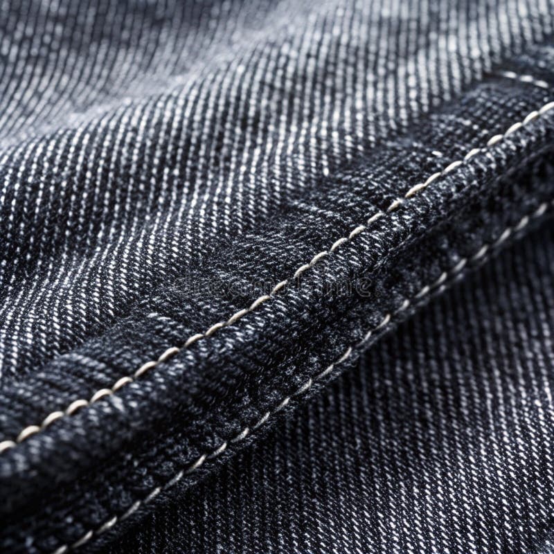 Close-Up of Black Denim Cloth Stock Illustration - Illustration of ...