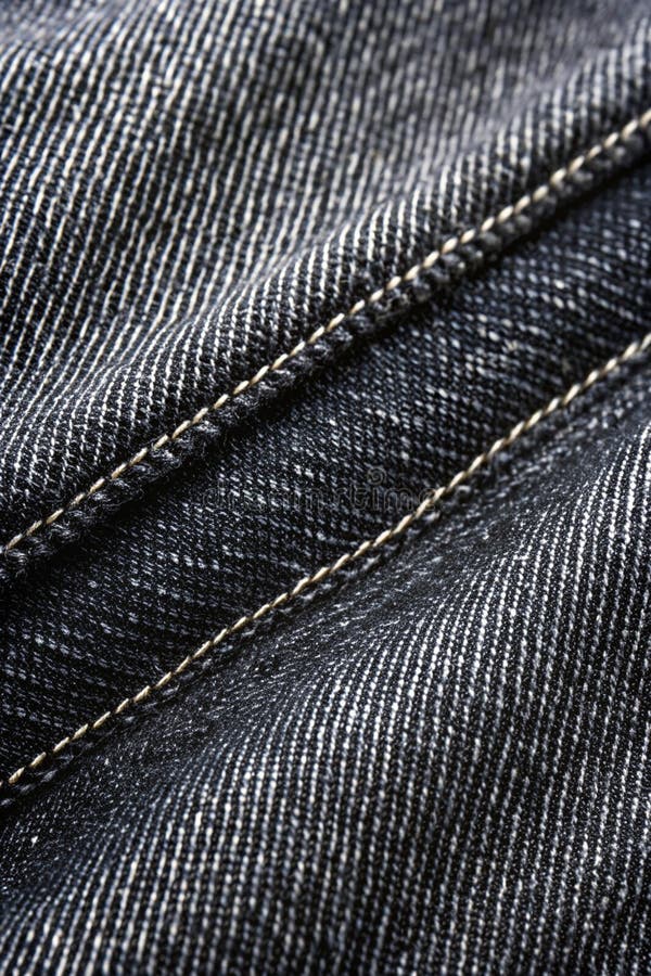 Close-Up of Black Denim Cloth Stock Illustration - Illustration of ...