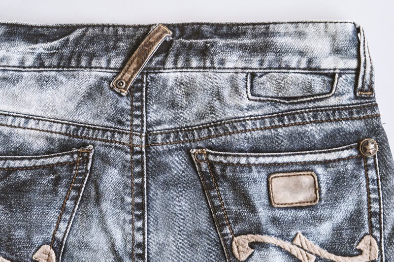 Back Side Blue Denim Jeans Texture. Stock Photo - Image of female ...
