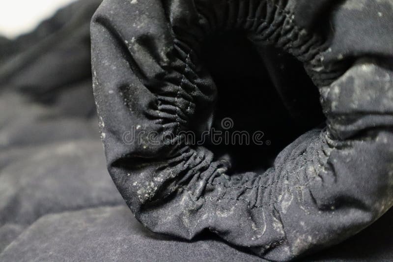 Close-up of a Black Down Jacket with Mold on it Stock Photo - Image of ...