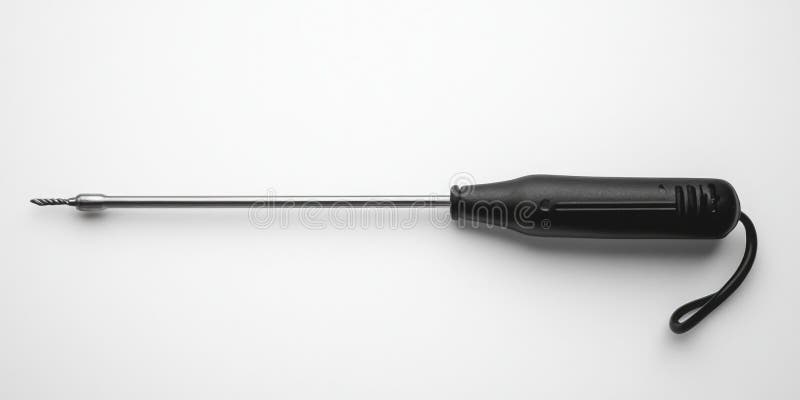 A Close-up of a Black Electric Screwdriver on a Clean White Surface ...