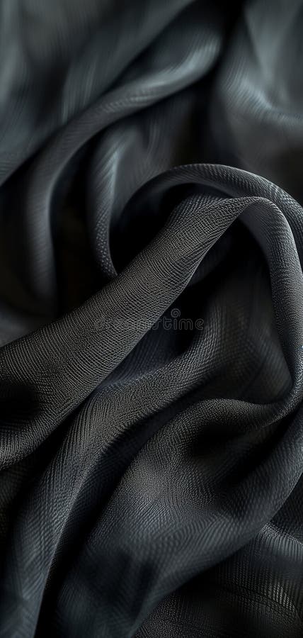 A Close Up of a Black Fabric with a Very Thin Pattern Stock ...