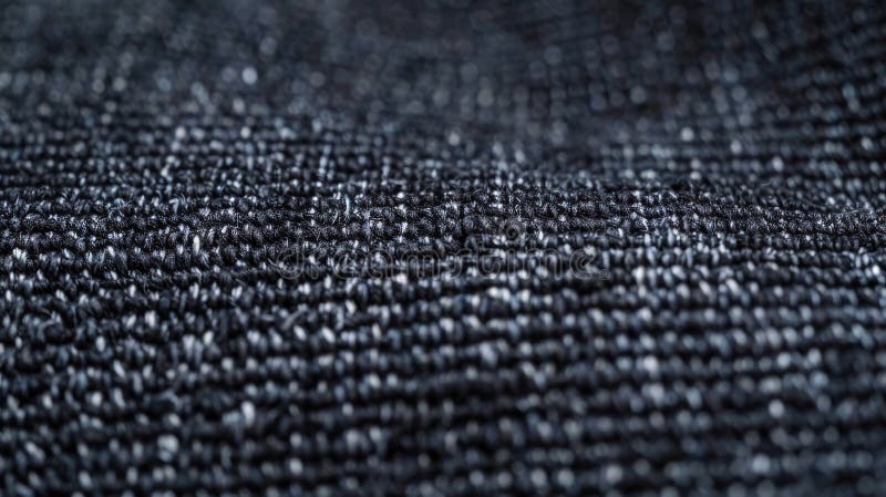 A Close-up of a Black Fabric with a Woven Texture. Visible Threads ...