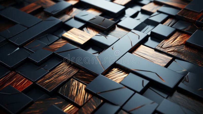 A Close Up of Black and Gold Rectangular Objects Stock Illustration ...