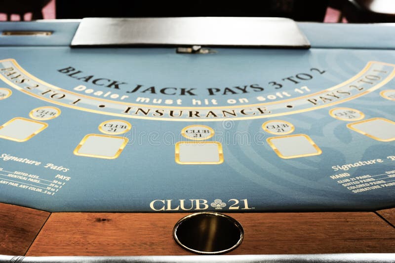 Close Up of a Black Jack Gambling Table Editorial Photo - Image of chip ...