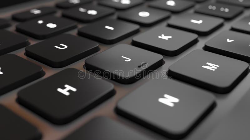 A Close Up of a Black Keyboard with White Keys Stock Video - Video of ...