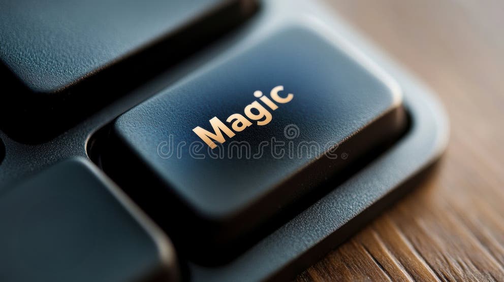 A Close Up of a Black Keyboard with the Word Magic on it, AI Stock ...
