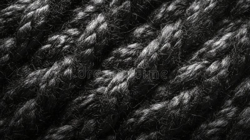 Close Up of Black Knitted Yarn Texture Stock Illustration ...