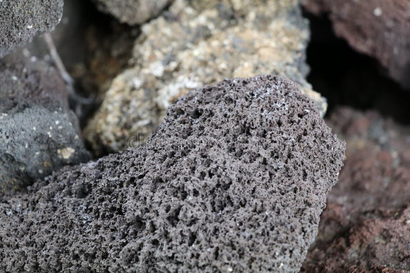 Black Lava Rock Formation with Different Textures Stock Image - Image ...