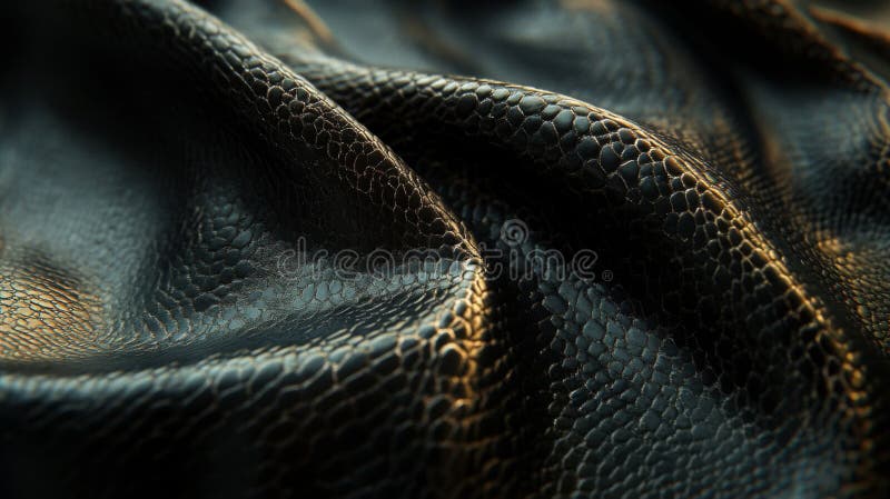 Close-up of Black Leather with Scaled Texture Stock Illustration ...