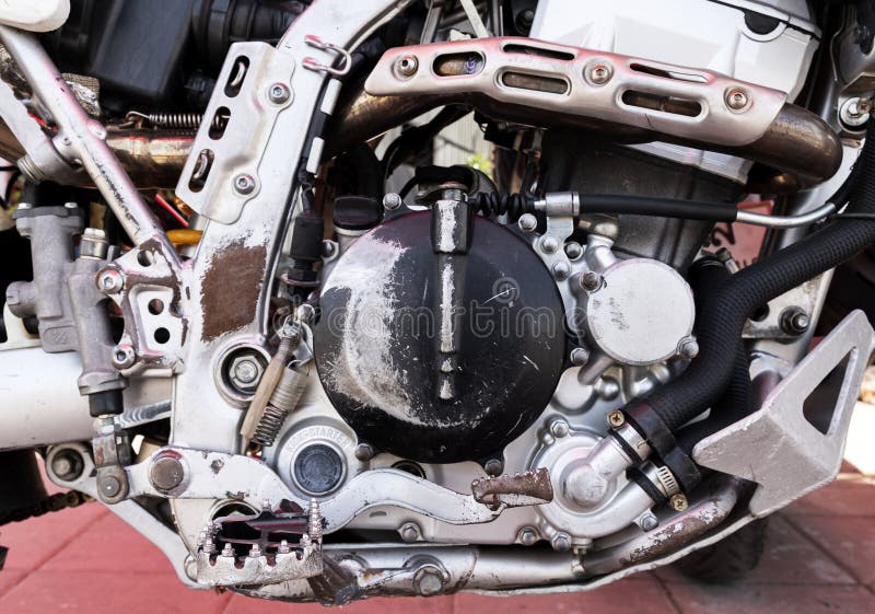 Close Up Black Motorcycle Engine Stock Image - Image of clutch, mock ...