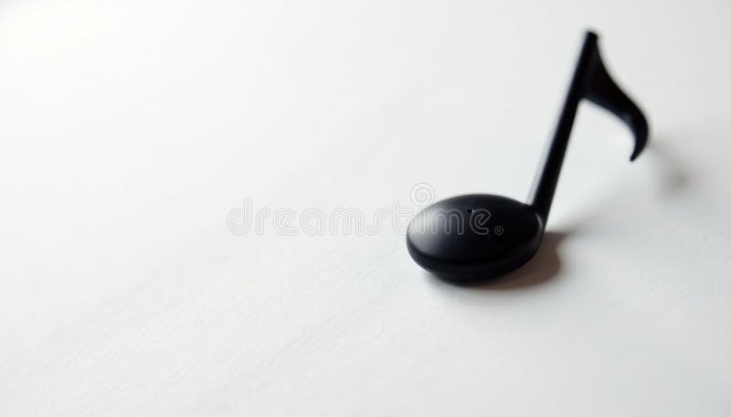 Close Up Black Music Note, Pure White Backdrop, Rhythm, Symbol, Minimal ...