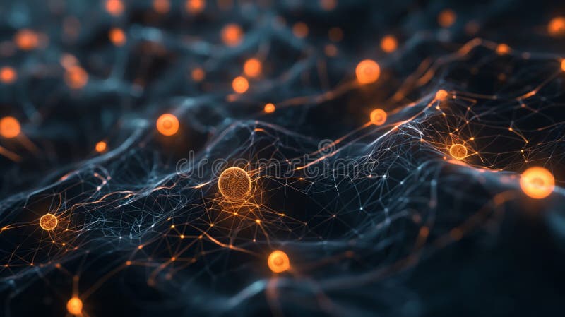 A Close Up of a Black and Orange Background with Many Small Orange Dots ...