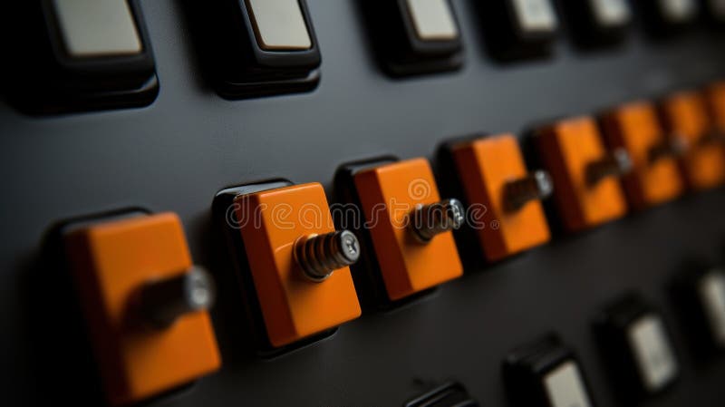 A Close Up of a Black and Orange Wall Switch, AI Stock Image - Image of ...