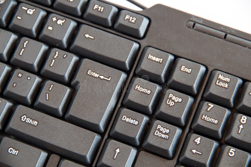 The Close-up of Black PC Keyboard with Selective Focus Button Stock ...