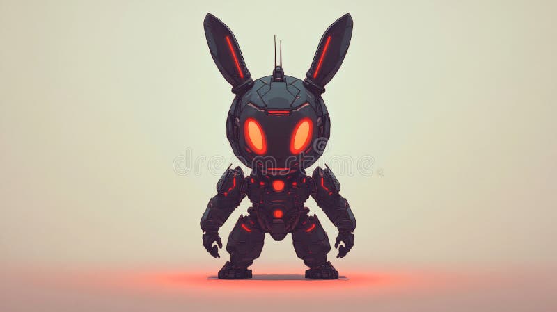 Close Up of Black Plastic Robotic Cyborg Easter Female Rabbit Stock ...