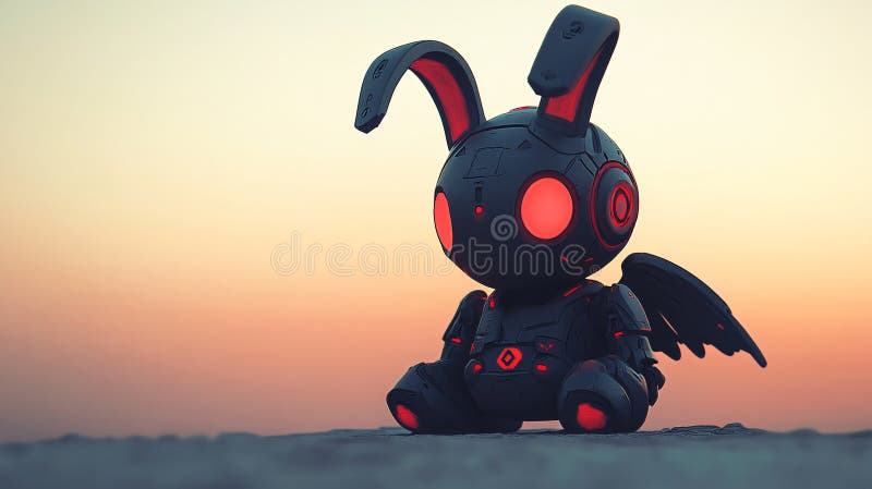 Close Up of Black Plastic Robotic Cyborg Easter Female Rabbit Stock ...