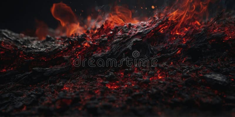 A Close Up of Black and Red Colored Burn. Stock Illustration ...