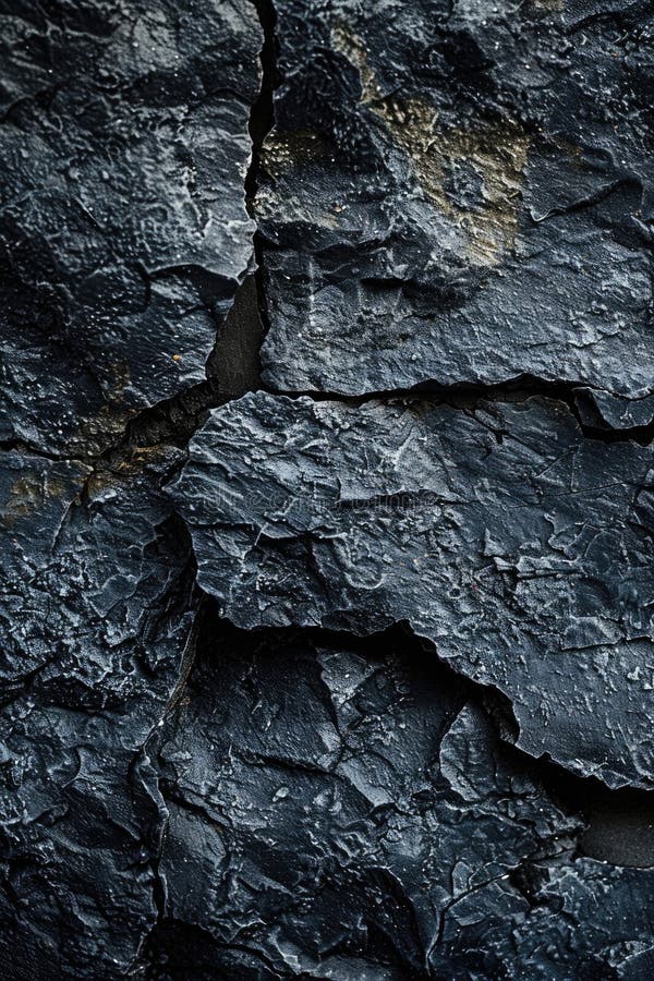 Close-up Black Rock with Cracks Stock Image - Image of close, geology ...
