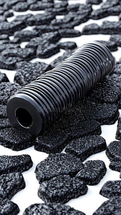 Close-up of a Black Rubber Grip on Textured Surface Stock Illustration ...