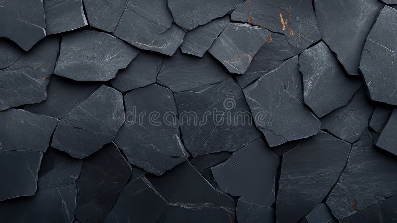 Close-up of Black Slate Stone Texture Stock Illustration - Illustration ...