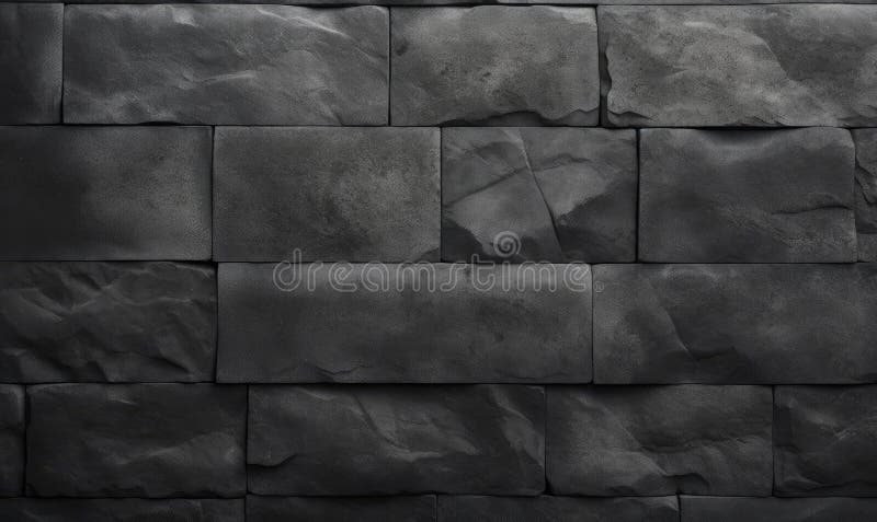 Close-up of a Black Stone Block Wall Texture. Created with AI Stock ...