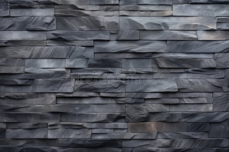 Close Up of Black Stone Wall Stock Illustration - Illustration of stone ...