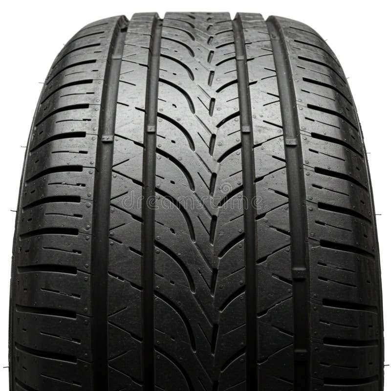Close-up of a Black Tire with a Detailed Tread Pattern. the Pattern ...