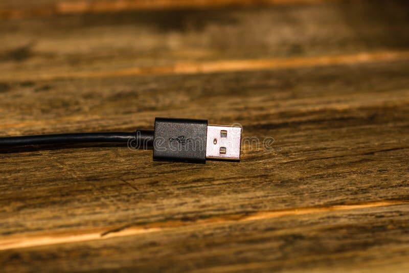 Close Up of Black USB Cable Isolated, Cable USB Connection Stock Photo ...