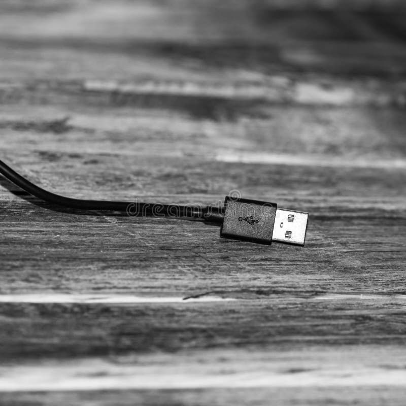 Close Up of Black USB Cable Isolated, Cable USB Connection Stock Image ...