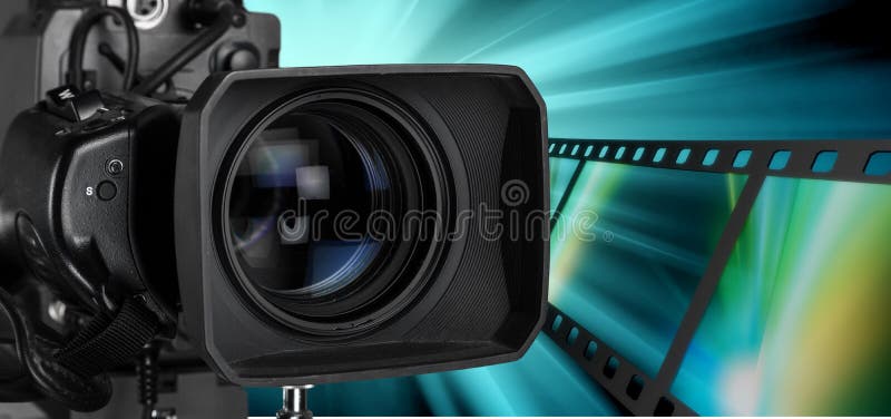 Close-up of Black Video Camera Stock Photo - Image of professional ...