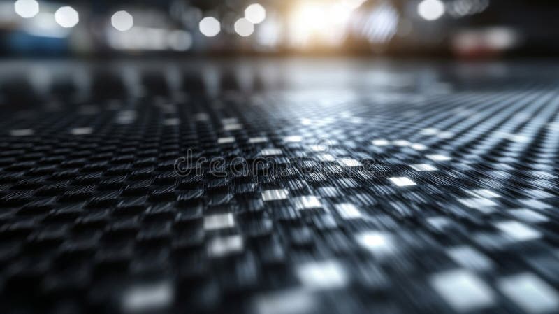 Close-up of Black and White Checkered Pattern Surface with Blurred ...