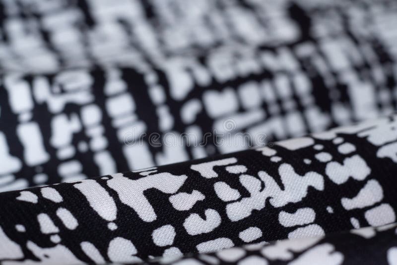 Close Up Black and White Fabric Texture Selective Focus, Abstrac Stock ...