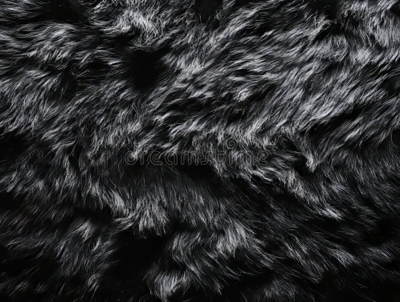 A Close Up of a Black and White Fur Texture Stock Photo - Image of ...