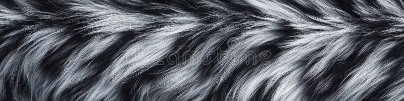 Close-up of Black and White Fur Texture with Natural Patterns and ...
