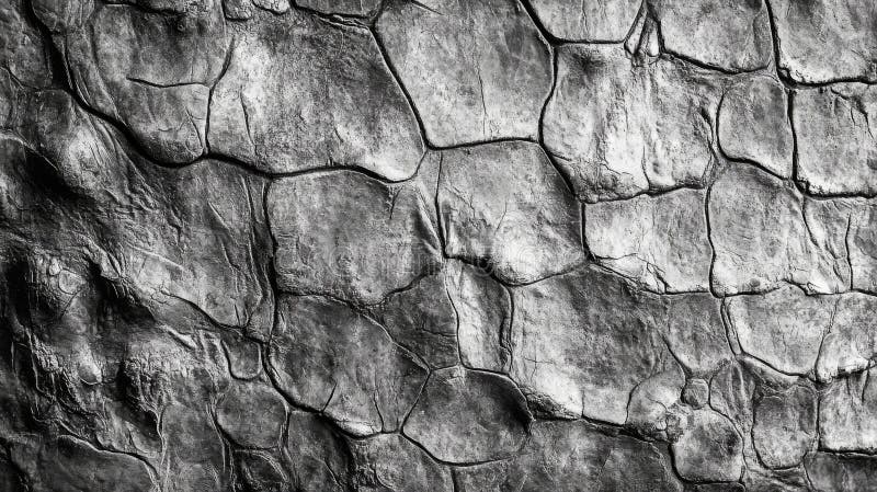 Close-up Black and White Image of Cracked Texture Stock Illustration ...