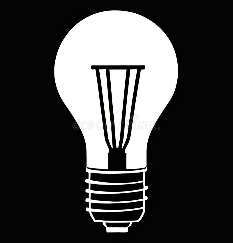 Close-up Black and White Light Bulb Stock Image - Image of bulb ...