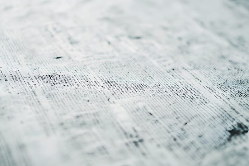 Close-up of a Black and White Newspaper Page Stock Illustration ...