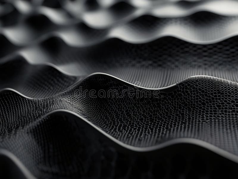 A Close Up of a Black and White Photo of a Wavy Surface Stock Photo ...