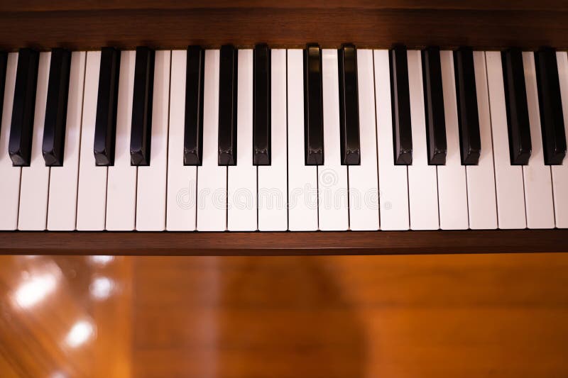 Close-up of Black and White Piano Keys Shot from Above Stock Image ...