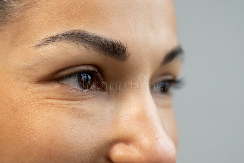 Close-up of a Black Woman S Eyes Looking Sideways Stock Image - Image ...